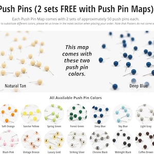 Push Pin USA Travel Map - Pin Board Canvas - Blue and Tan ...
