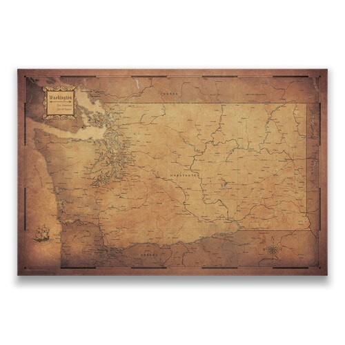 Washington State Parks Push Pin Map Wooden Travel Tracker Map - Etsy