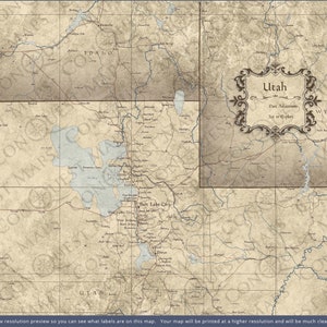 Utah Travel Push Pin State Map - Rustic Vintage Cork Pin Board Canvas ...