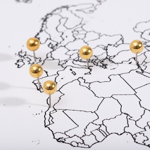 Push Pin Mini World Travel Map - No Labels - Personalizable Cork Pin ...