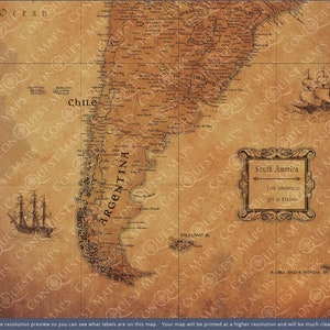 Push Pin South America Map Pin Board Golden Aged - Etsy
