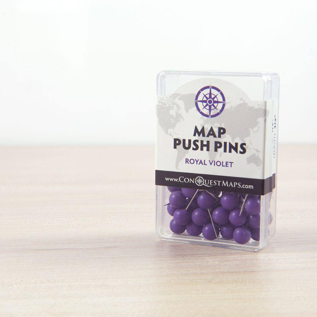 Map Push Pins: Royal Violet Matte Finish - Etsy