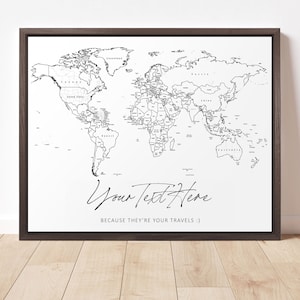 Push Pin Mini World Travel Map - Countries Labeled - Personalizable ...