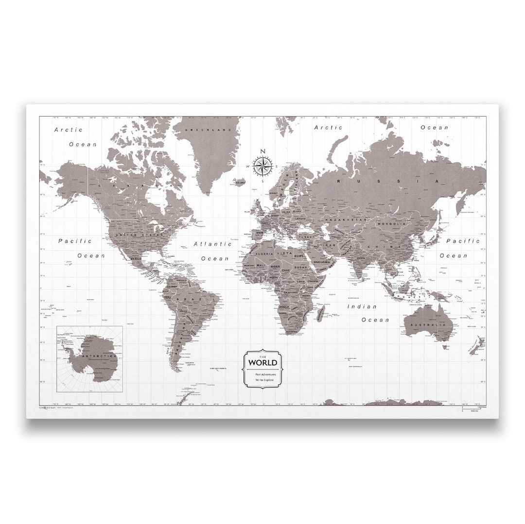 Push Pin World Map pin Board Dark Brown Color Splash - Etsy