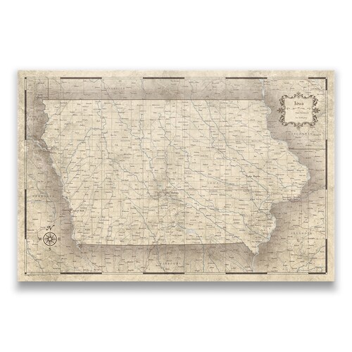 Iowa City Map Print Poster Canvas Iowa Map Print Poster - Etsy
