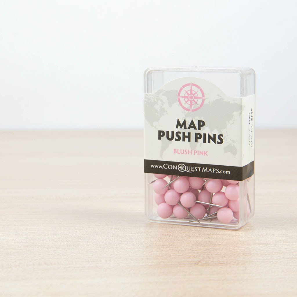 Map Push Pins: Blush Pink Matte Finish | Etsy