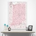 Indiana Map Poster Pink Color Splash - Etsy
