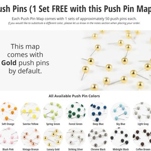 Push Pin Mini World Travel Map - Countries Labeled - Personalizable ...