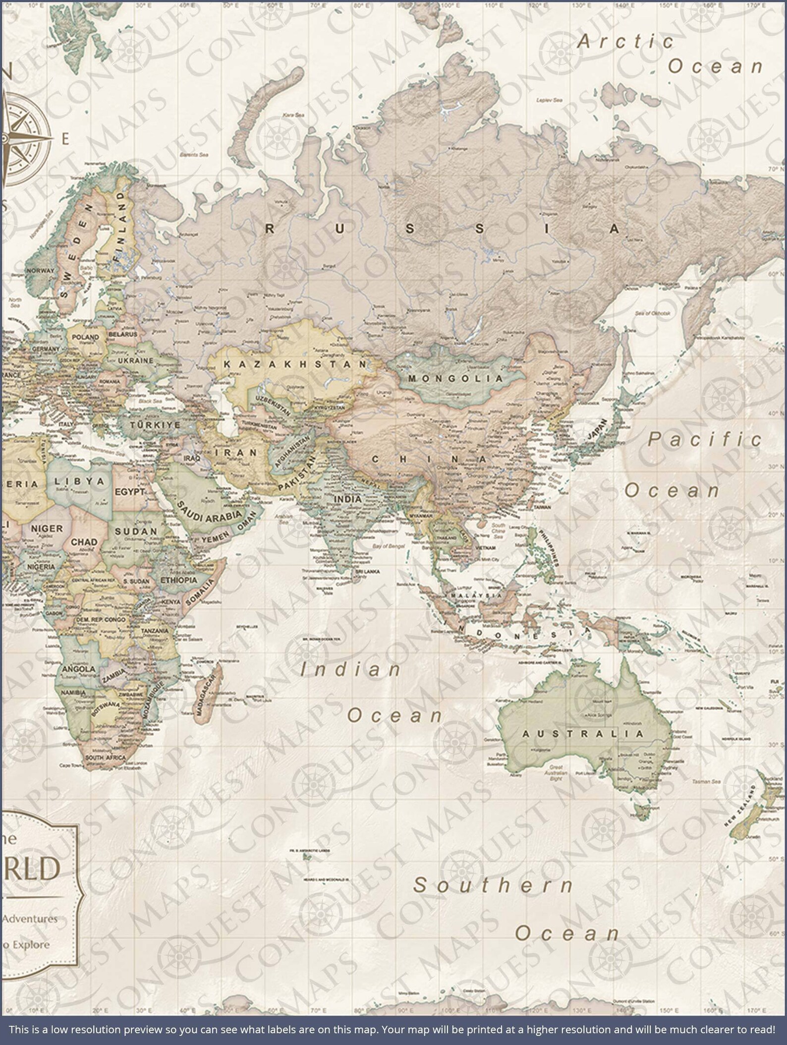 Personalizable World Travel Map Poster - Desert Sunrise Style - Etsy UK