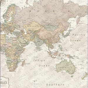 Personalizable World Travel Map Poster - Desert Sunrise Style - Etsy