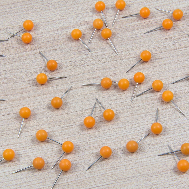 Map Push Pins: Soft Orange Matte Finish - Etsy