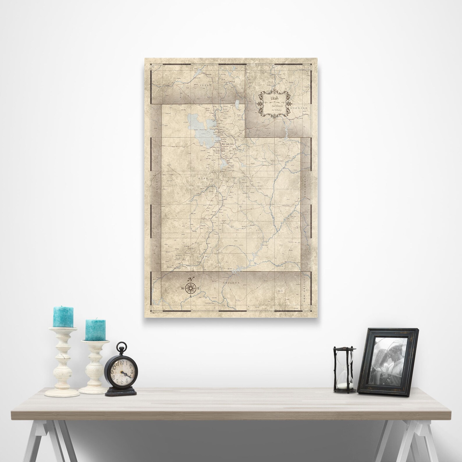 Utah Travel Push Pin State Map Rustic Vintage Cork Pin Board | Etsy