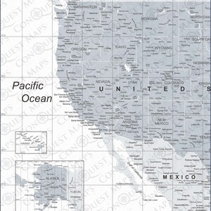 Push Pin USA Map (pin Board) - Light Gray Color Splash - Etsy