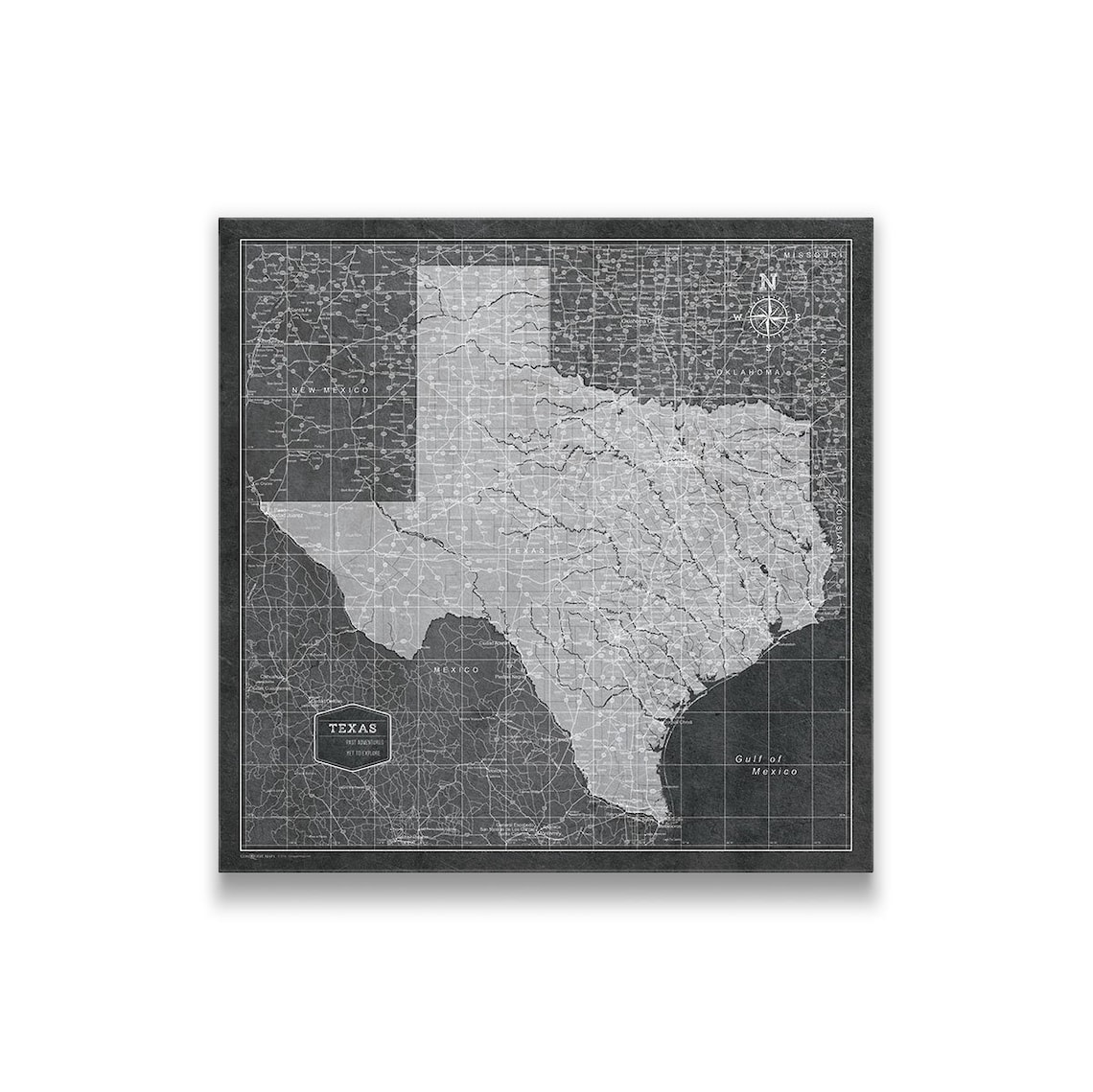 Texas Travel Push Pin State Map Modern Cork Pin Board Canvas - Etsy