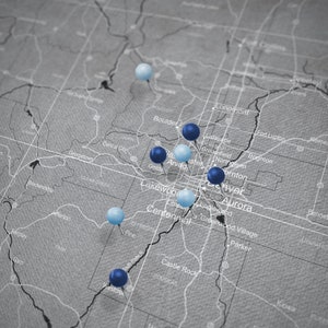 Colorado Travel Push Pin State Map - Modern Cork Push Pin Canvas ...