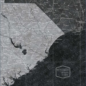 South Carolina Travel Push Pin State Map Modern Cork Pin - Etsy