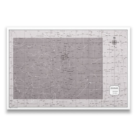 Push Pin Colorado Map pin Board Dark Brown Color Splash | Etsy