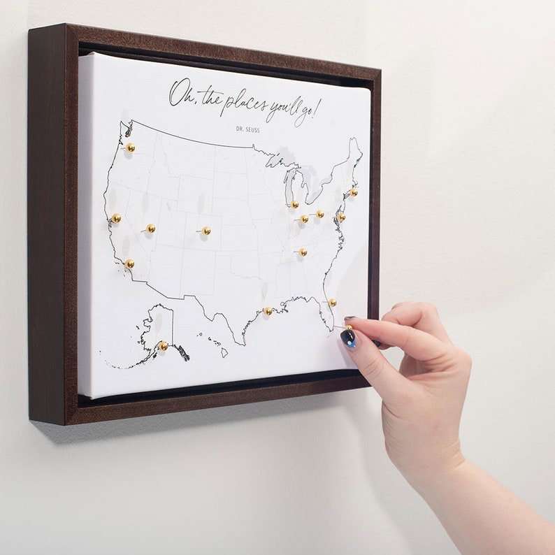 Push Pin Mini USA Travel Map - No Labels - Personalizable Cork Pin ...