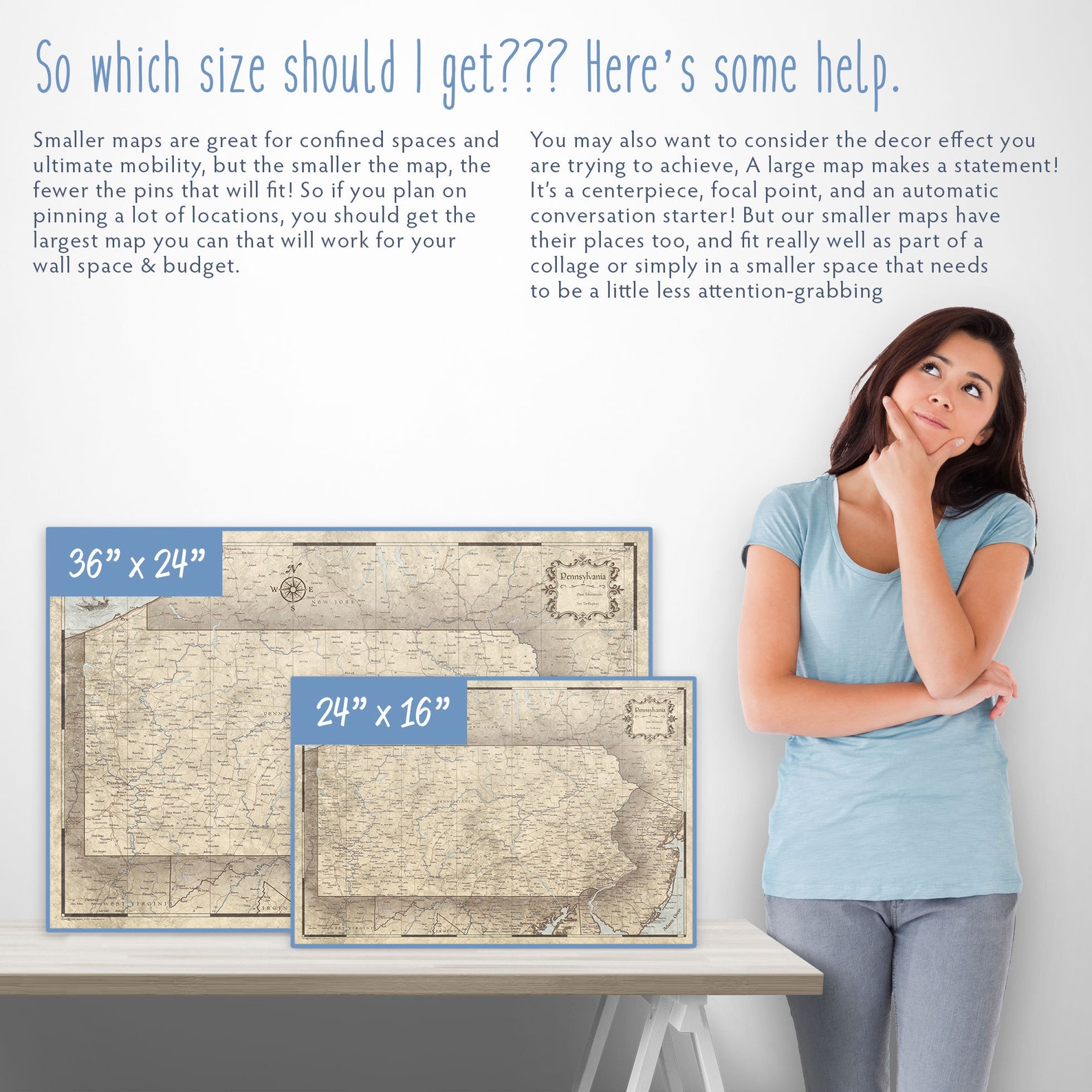 Pennsylvania Travel Push Pin State Map Rustic Vintage Cork - Etsy