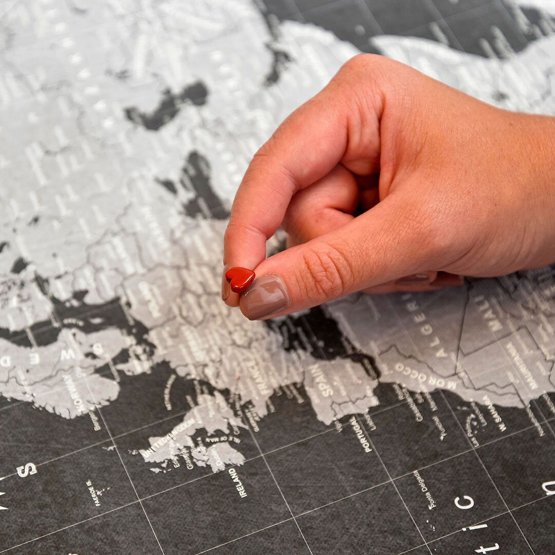 Gold Heart Map Push Pins - Etsy