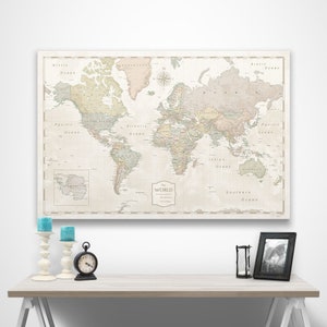 Personalizable World Travel Map Poster - Desert Sunrise Style - Etsy