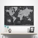 Modern World Travel Map Poster - Modern Slate Style Map - Etsy