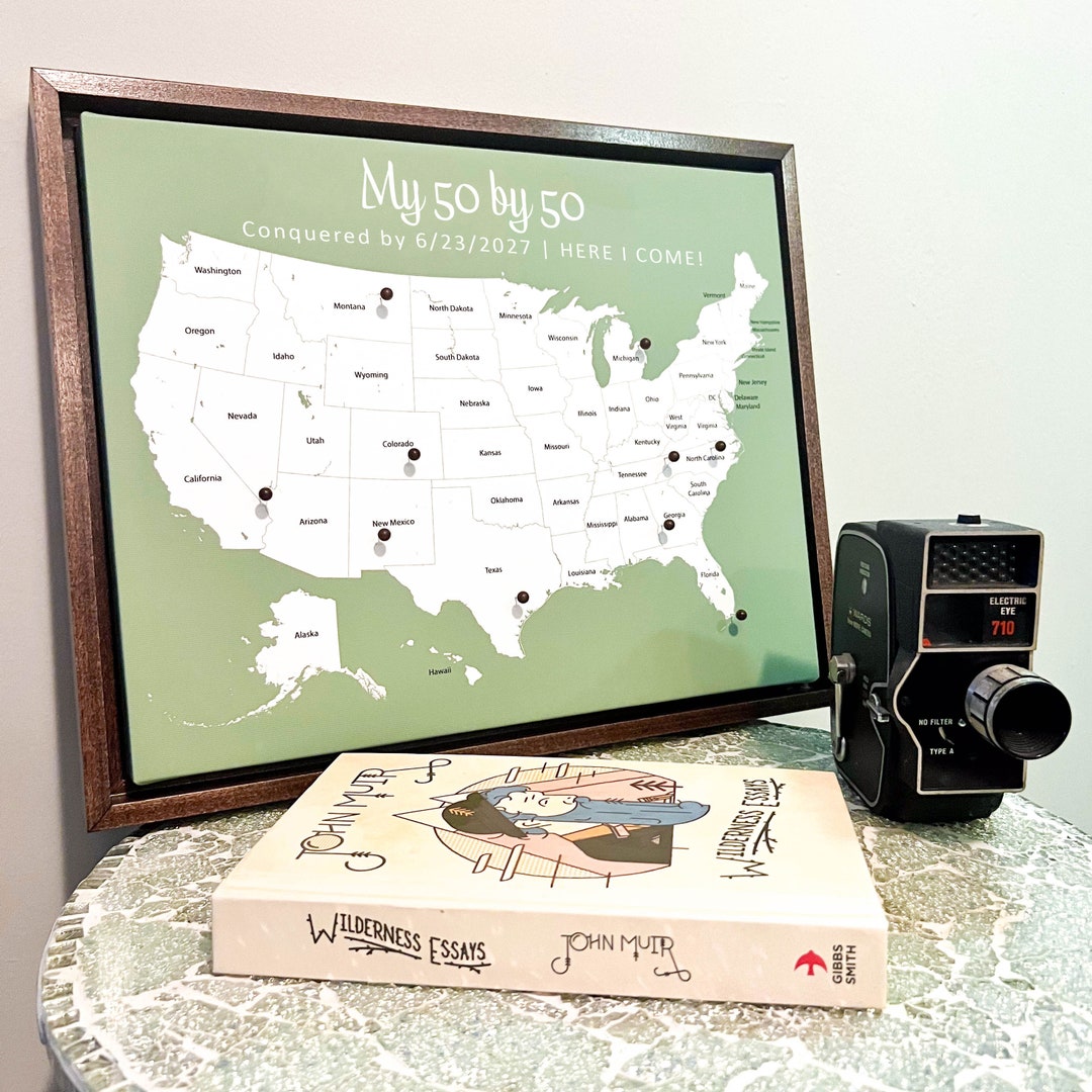 Push Pin Mini USA Travel Map (color: Olive) - Personalizable Cork Pin ...