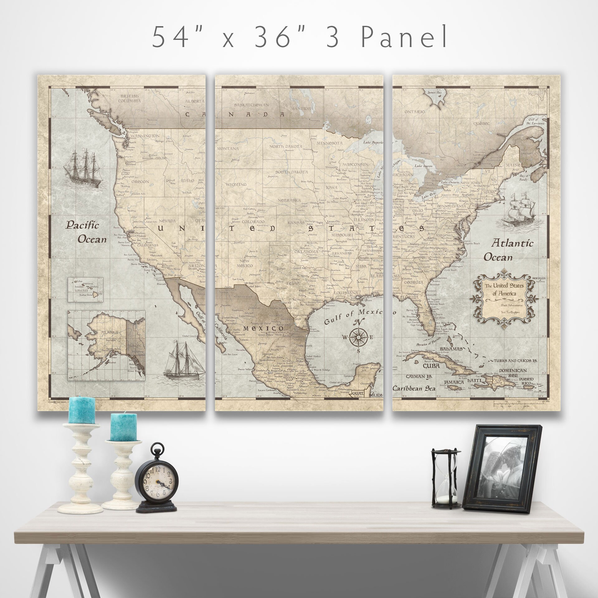 Push Pin USA Travel Map Rustic Vintage Cork Pin Board Canvas | Etsy