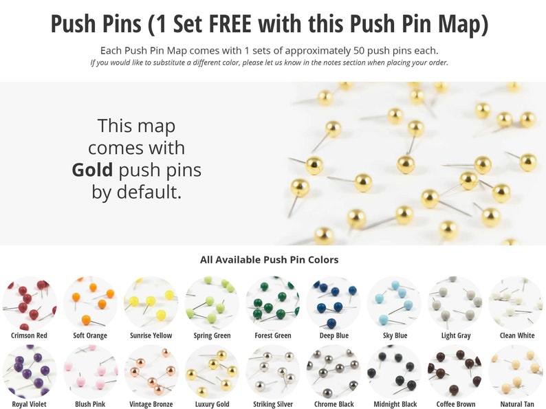 Push Pin Mini USA Travel Map - States Labeled - Personalizable Cork Pin ...