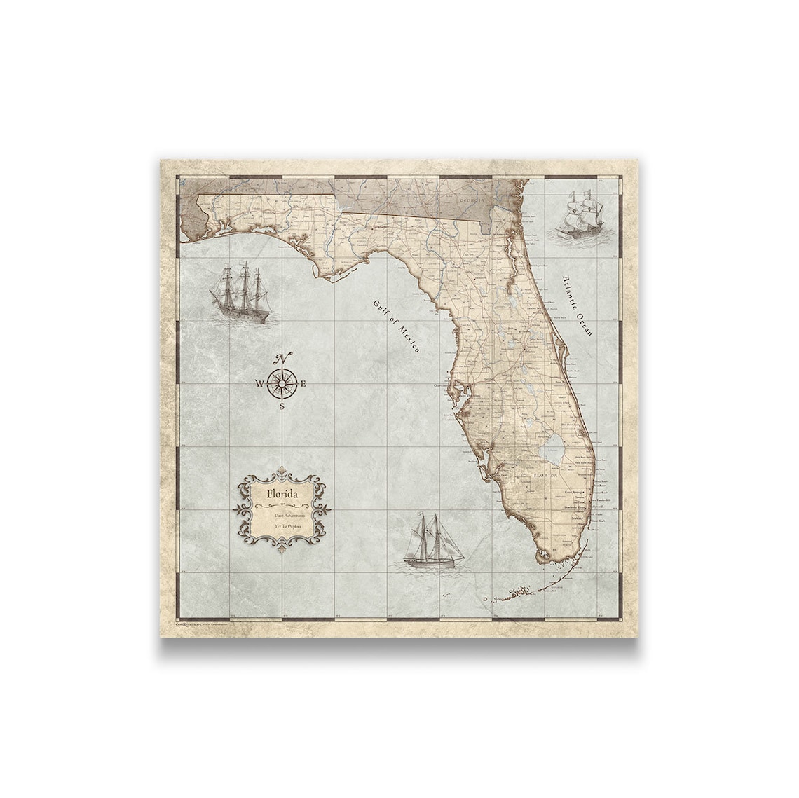 Florida Travel Push Pin State Map Rustic Vintage Cork Pin - Etsy