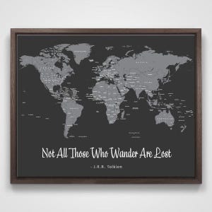 Push Pin Mini World Travel Map (color: Midnight) - Personalizable Cork ...