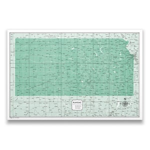 Kansas Map Poster - Green Color Splash - Etsy