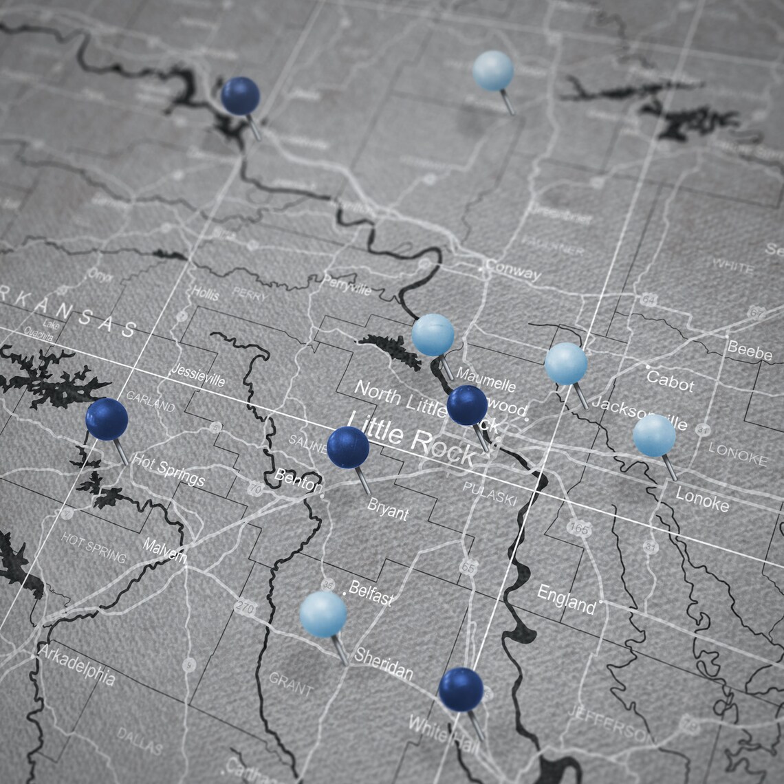 Arkansas Travel Push Pin State Map Modern Cork Push Pin - Etsy