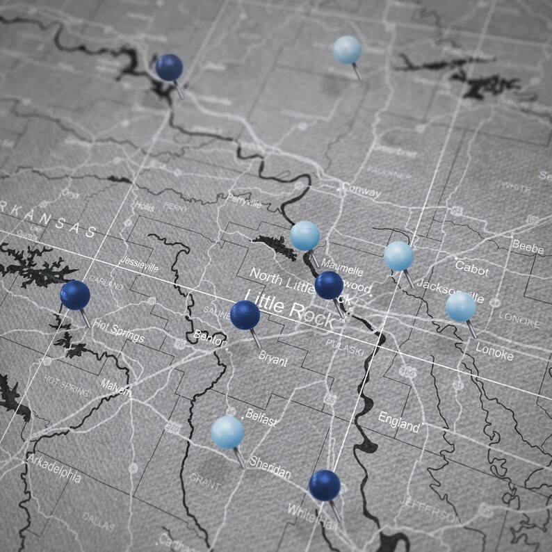 Arkansas Travel Push Pin State Map Modern Cork Push Pin - Etsy