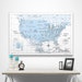 Push Pin USA Map pin Board Light Blue Color Splash - Etsy