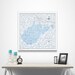 West Virginia Map Poster Light Blue Color Splash - Etsy