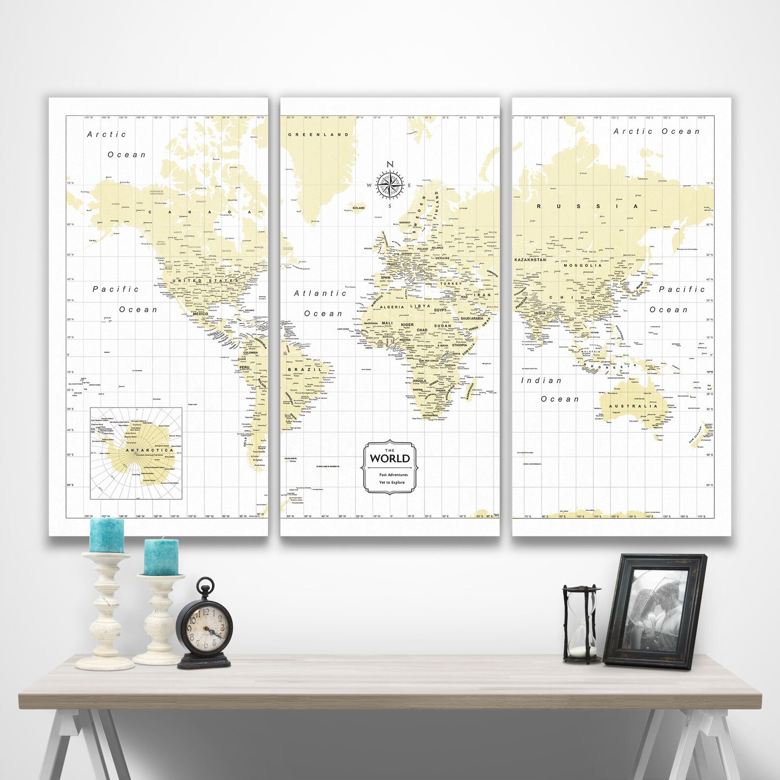 Push Pin World Map pin Board Yellow Color Splash | Etsy