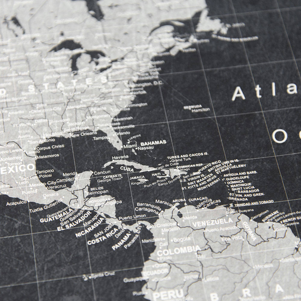 Modern World Travel Map Poster - Modern Slate Style Map - Etsy