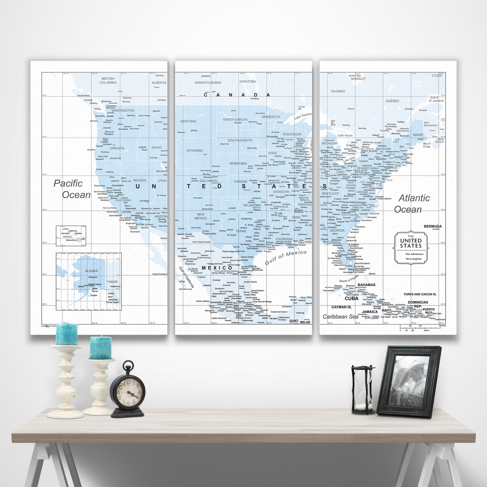 Push Pin USA Map Pin Board Light Blue Color Splash | Etsy