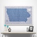 Push Pin Iowa Map pin Board Navy Color Splash - Etsy