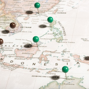 World Push Pin Travel Map Pin Board - Desert Sunrise Pastel ...