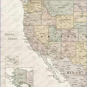 Push Pin USA Travel Map - Cork Pin Board Canvas Map (desert Sunrise ...