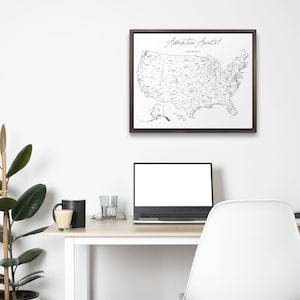 Push Pin Mini USA Travel Map - Cities & States Labeled - Personalizable ...