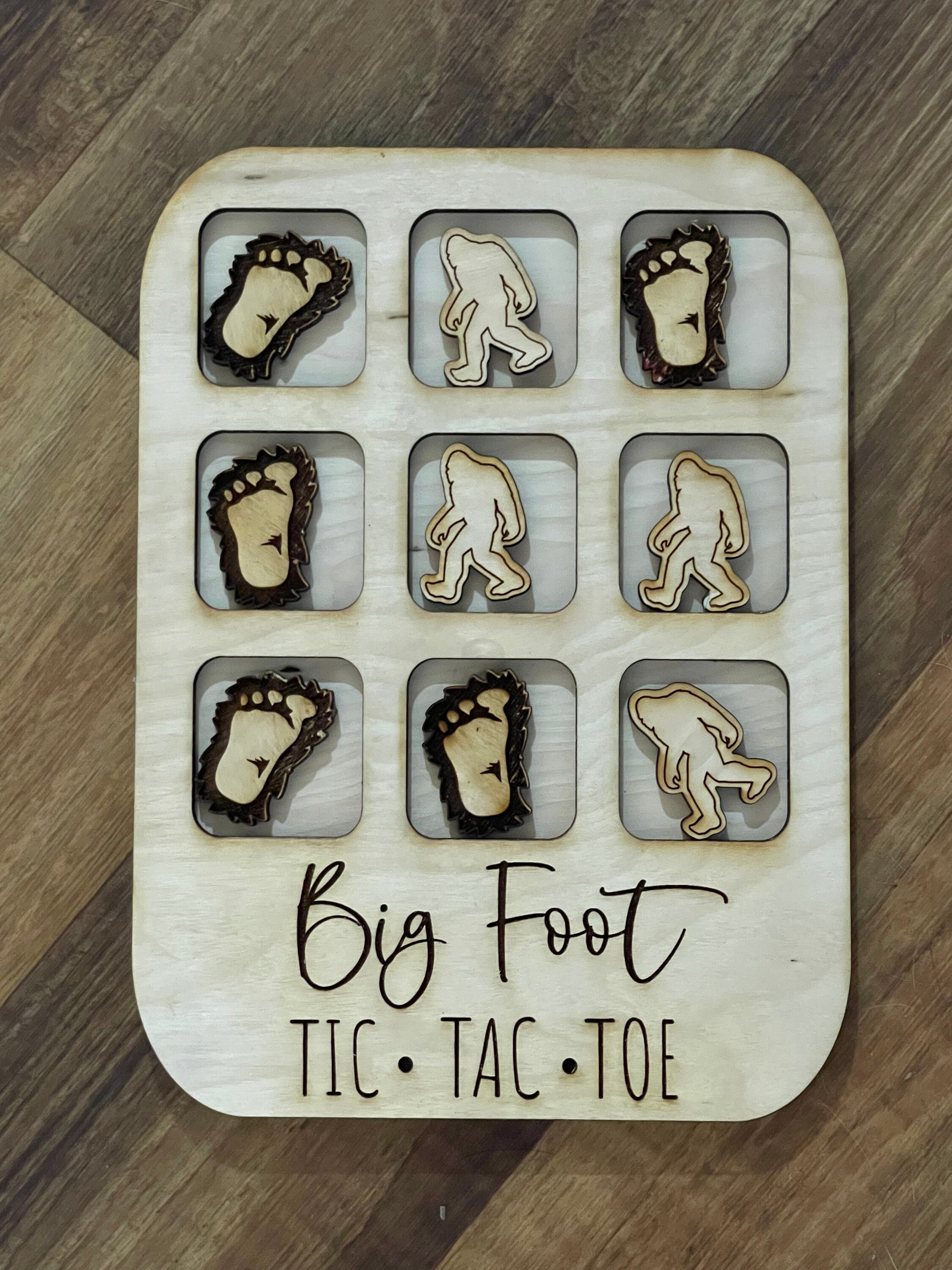 Big Foot Tic Tac Toe - Wood - Etsy