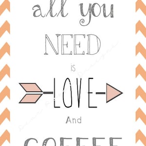 Printable Love and Coffee - Etsy