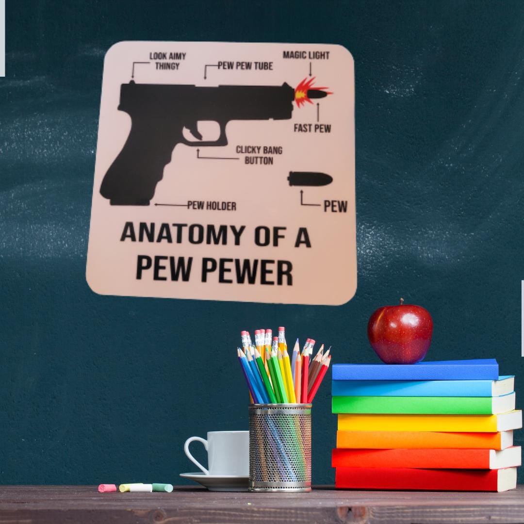 Anatomy of a Pew Pew Sticker or Magnet - Etsy