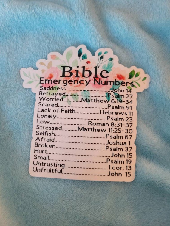 Formal Bible Emergency Numbers Sticker - Etsy