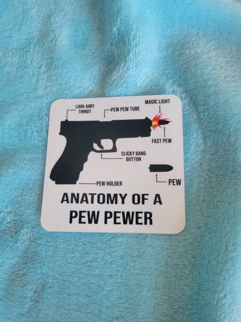 Anatomy of a Pew Pew Sticker or Magnet - Etsy