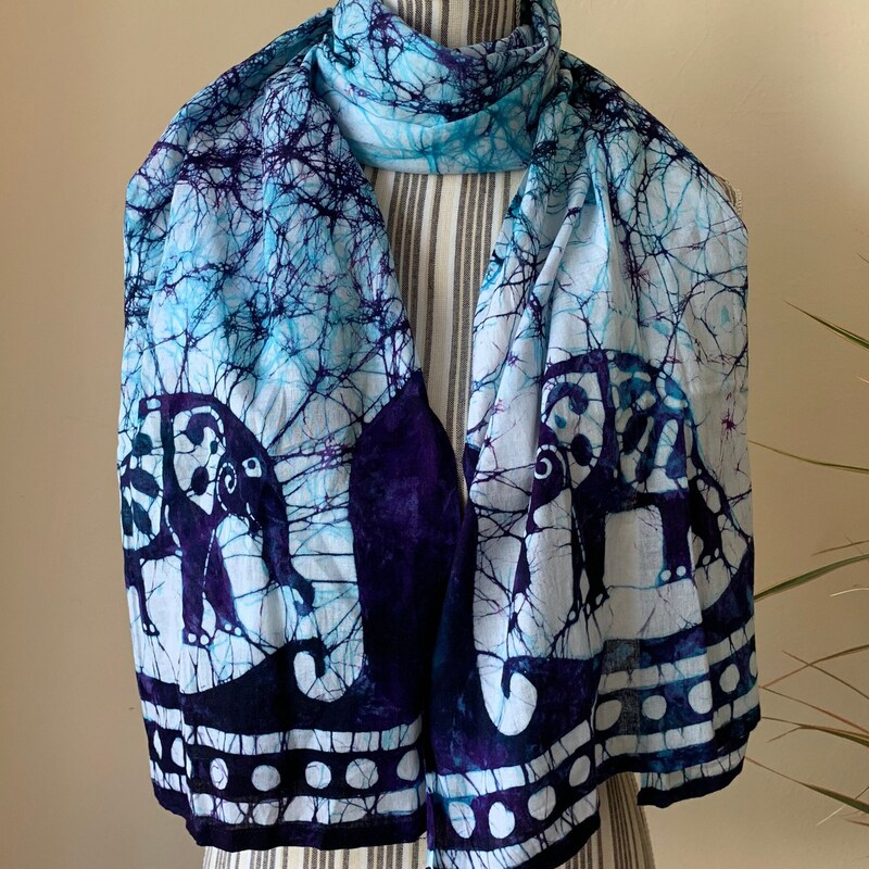 Elephant Print Scarf - Etsy