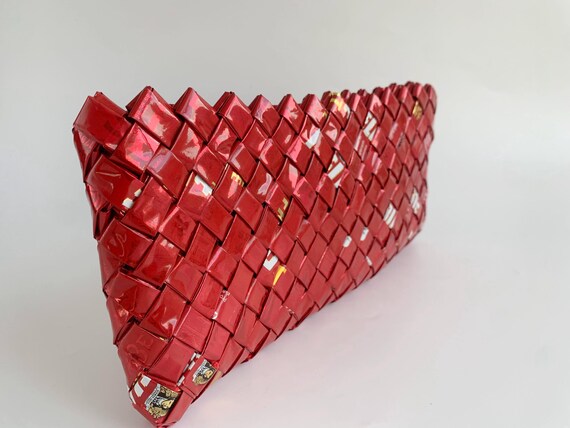 Vintage Handmade Recycled Paper Clutch Bag, Newspaper… - Gem